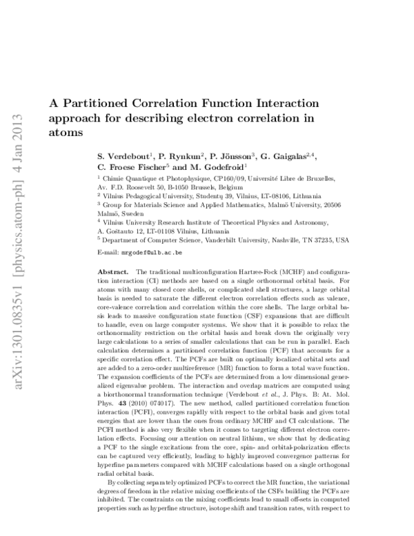 (PDF) A partitioned correlation function interaction approach for ...