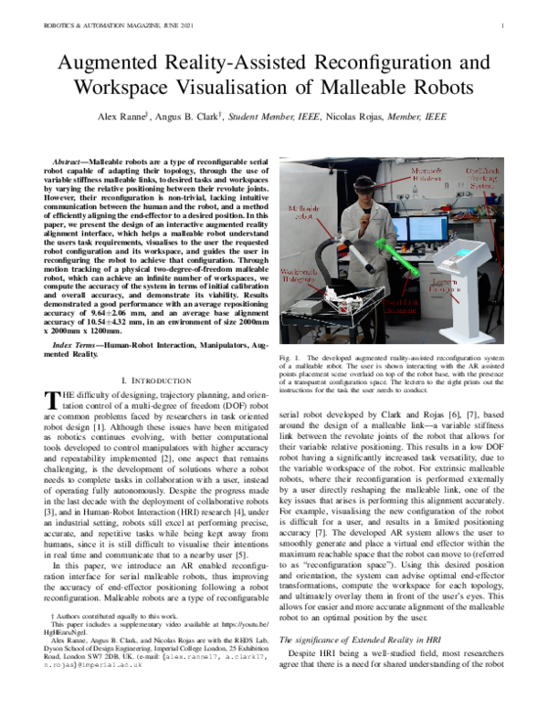 (PDF) Augmented Reality-Assisted Reconfiguration and Workspace ...