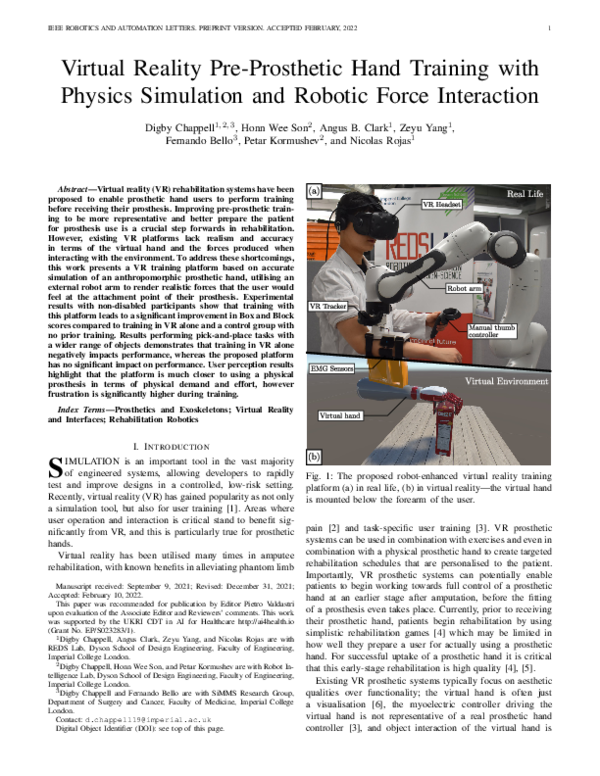 (PDF) Virtual Reality Pre-Prosthetic Hand Training With Physics ...