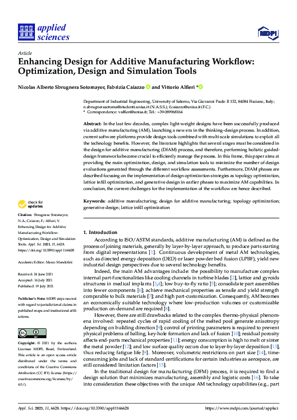(PDF) Enhancing Design for Additive Manufacturing Workflow ...