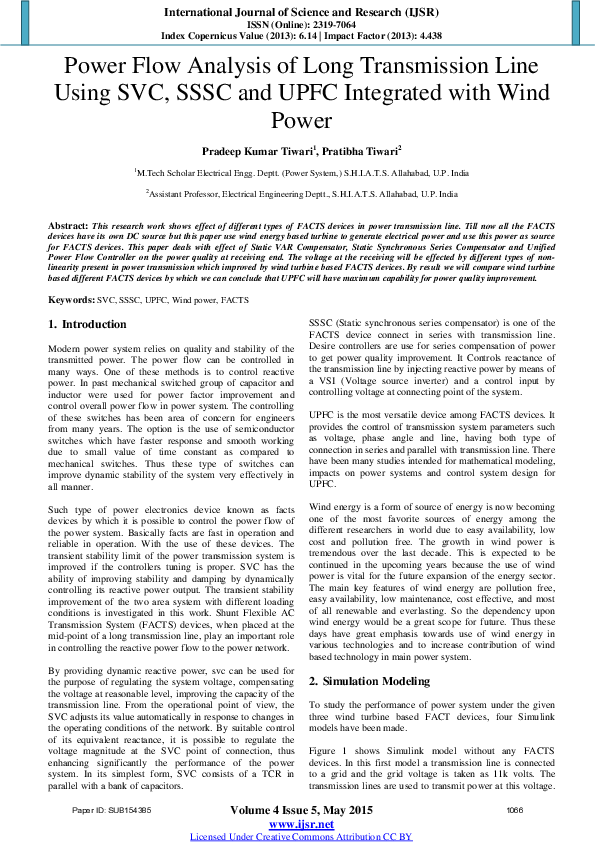(PDF) Power Flow Analysis of Long Transmission Line Using SVC, SSSC and UPFC Integrated with ...