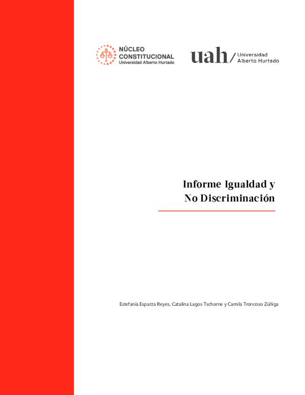 (PDF) Informe Igualdad y No Discriminación