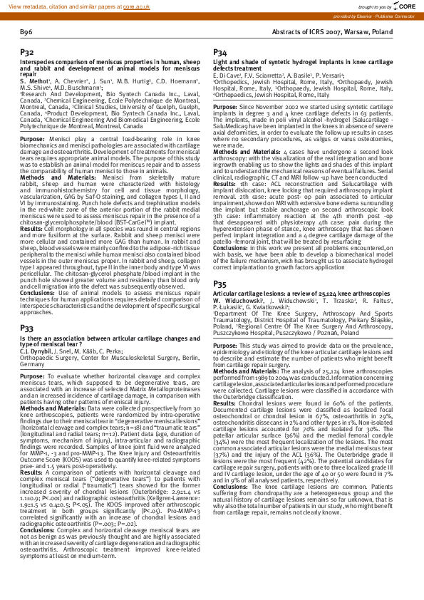 (PDF) P32 Interspecies comparison of meniscus properties in human, sheep and rabbit and ...