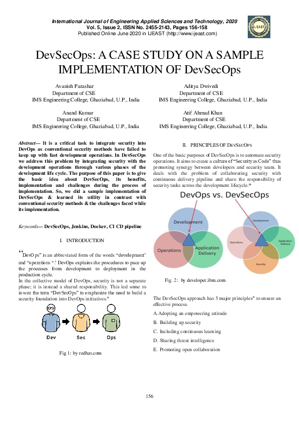 (PDF) DevSecOps: A CASE STUDY ON A SAMPLE IMPLEMENTATION OF DevSecOps | Aditya Dwivedi ...