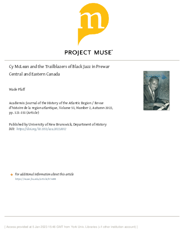 (PDF) Cy McLean and the Trailblazers of Black Jazz in Prewar Central ...