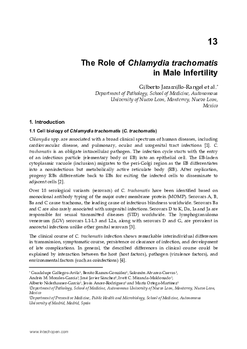 (PDF) The Role of Chlamydia trachomatis in Male Infertility