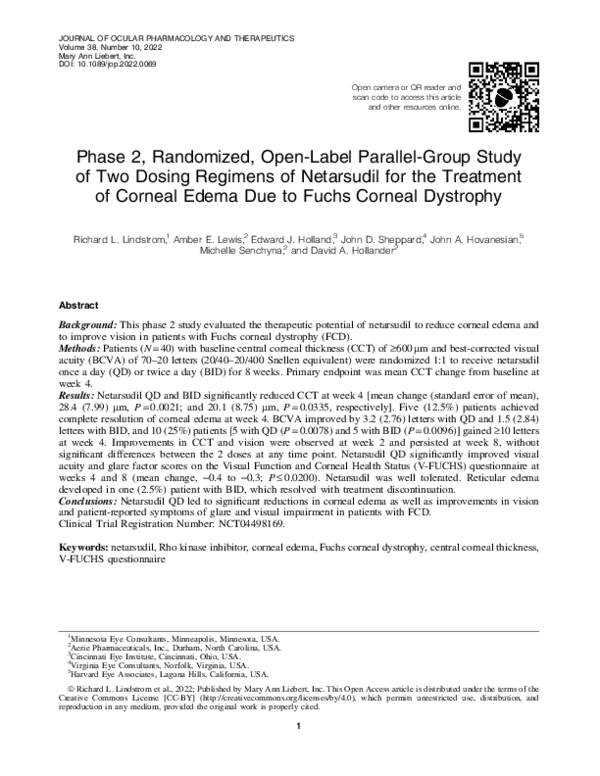 (PDF) Phase 2, Randomized, Open-Label Parallel-Group Study of Two Dosing Regimens of Netarsudil ...