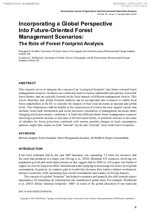 (PDF) Incorporating a Global Perspective Into Future-Oriented Forest ...
