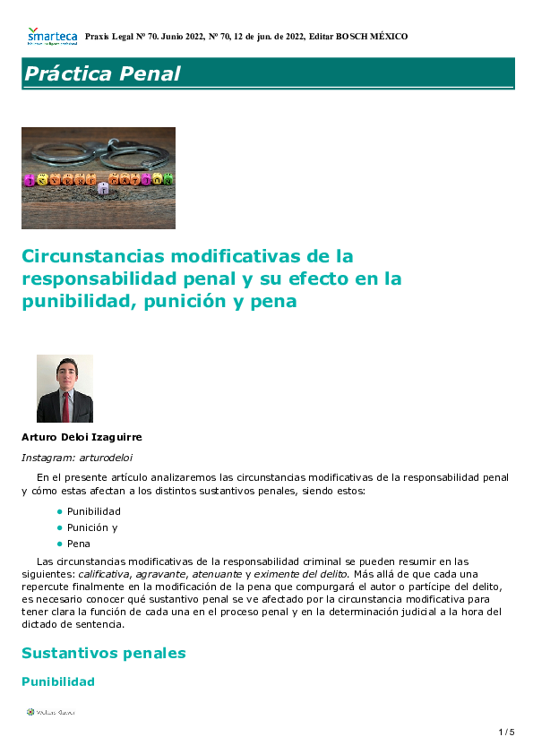(PDF) Circunstancias modificativas de la responsabilidad penal y su ...
