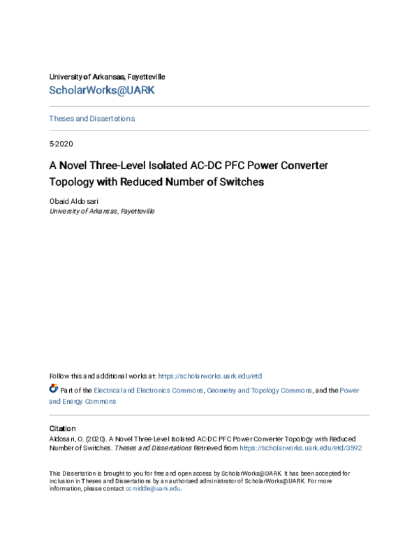 (PDF) A Three-Level Isolated AC–DC PFC Power Converter Topology With a ...