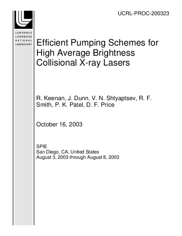 (PDF) Efficient pumping schemes for high average brightness collisional ...