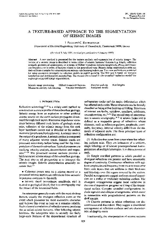 (PDF) A texture-based approach to the segmentation of seismic images