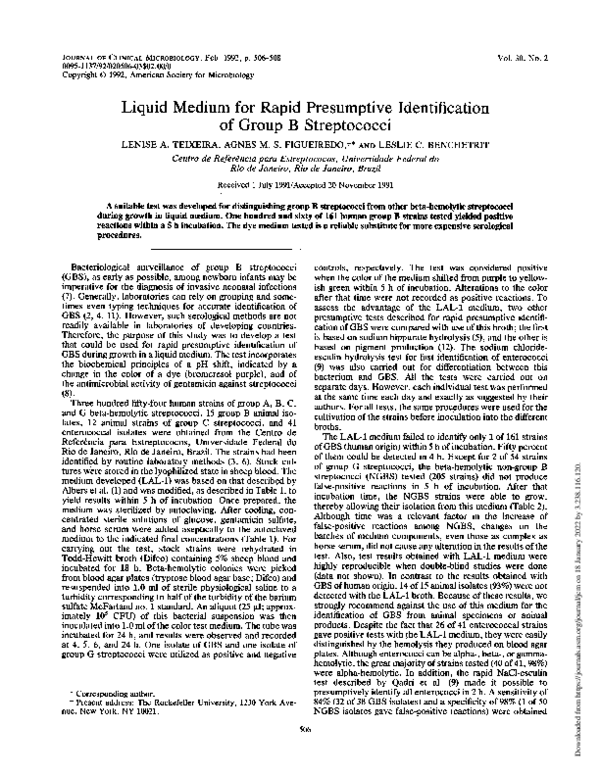 (PDF) Liquid medium for rapid presumptive identification of group B ...