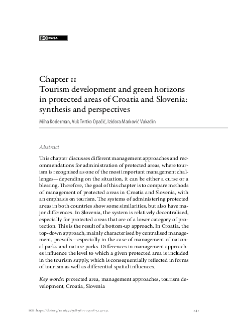 (PDF) Tourism development and green horizons in protected areas of Croatia and Slovenia ...