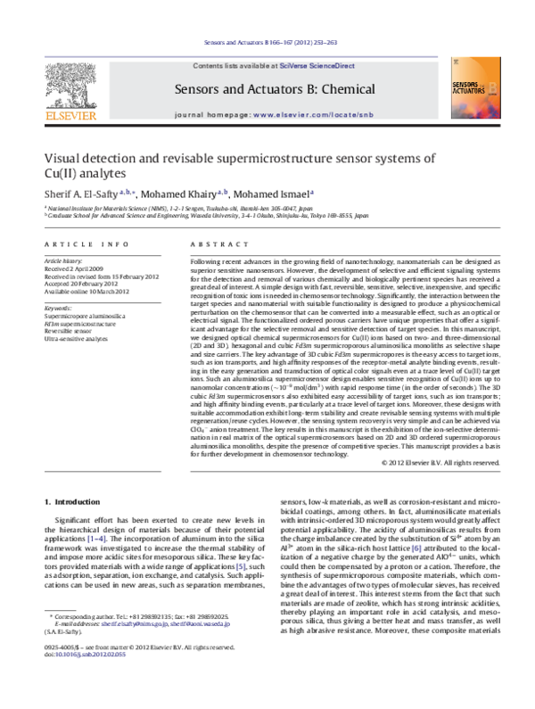 Pdf Visual Detection And Revisable Supermicrostructure Sensor Systems