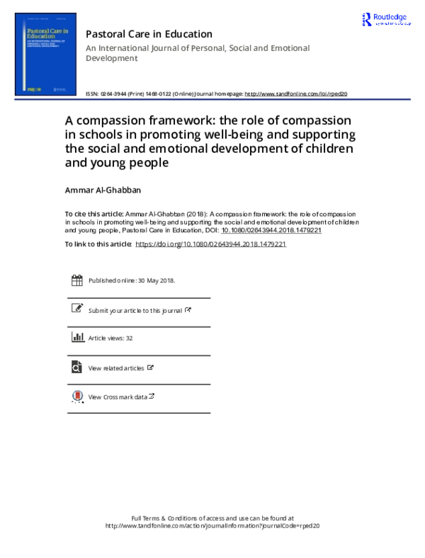 (PDF) A compassion framework: the role of compassion in schools in ...