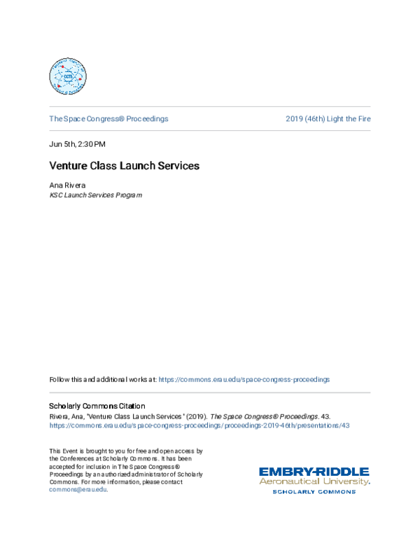 (PDF) Venture Class Launch Services