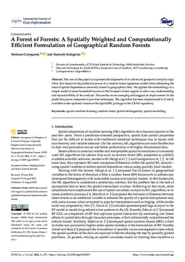 (PDF) A Forest of Forests: A Spatially Weighted and Computationally Efficient Formulation of ...