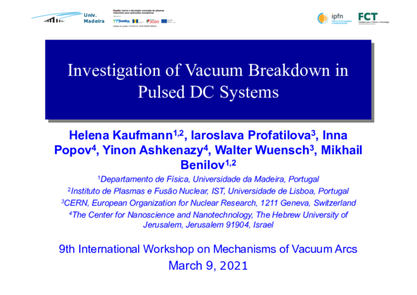 (PDF) Investigation of Vacuum Breakdown in Pulsed DC Systems