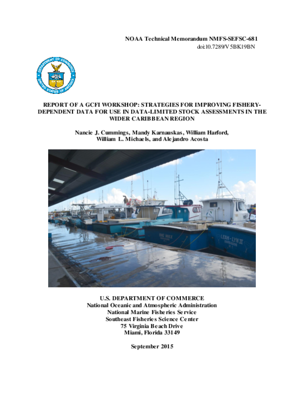(PDF) Report of a GCFI workshop : strategies for improving fishery ...