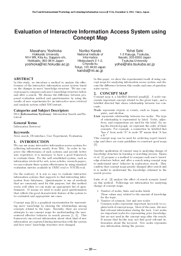 (PDF) Evaluation of Interactive Information Access System using Concept Map