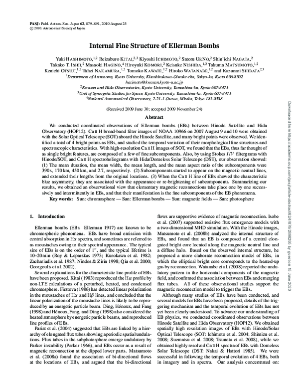 (PDF) Internal Fine Structure of Ellerman Bombs