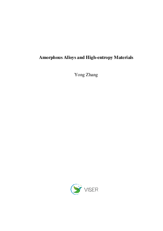 (PDF) Amorphous-Alloys and High entropy materials