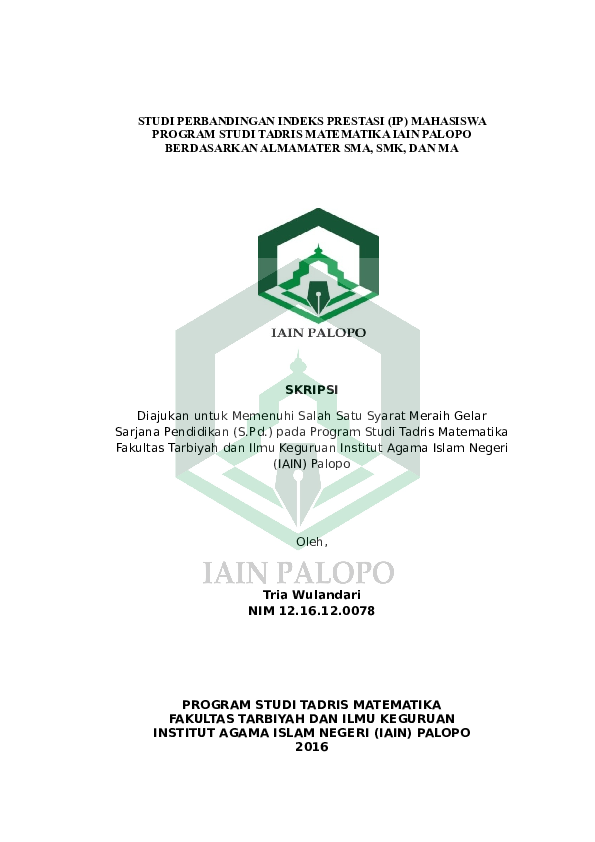 (PDF) Studi Perbandingan Indeks Prestasi (Ip) Mahasiswa Program Studi ...