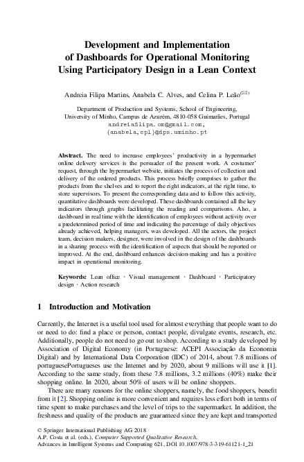(PDF) Development and Implementation of Dashboards for Operational Monitoring Using ...