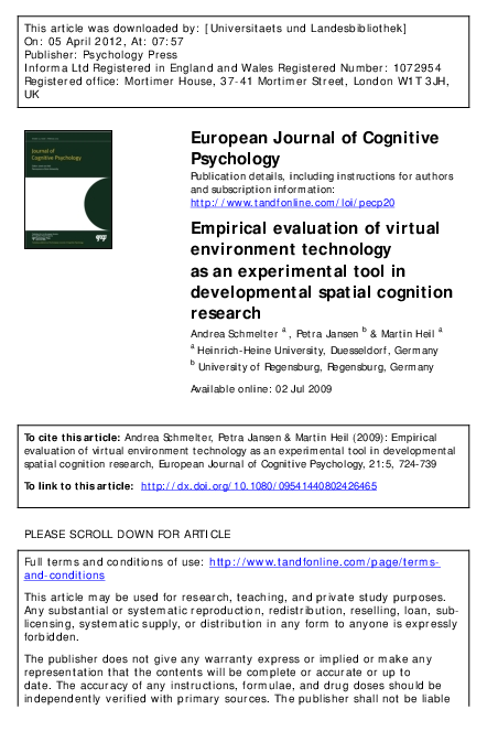 (PDF) Empirical evaluation of virtual environment technology as an experimental tool in ...