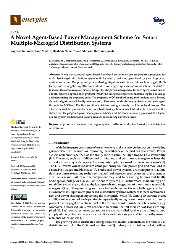 (PDF) A Novel Agent-Based Power Management Scheme for Smart Multiple ...