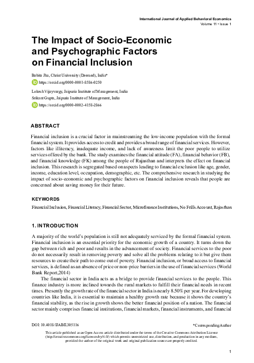 (PDF) The Impact of Socio-Economic and Psychographic Factors on ...