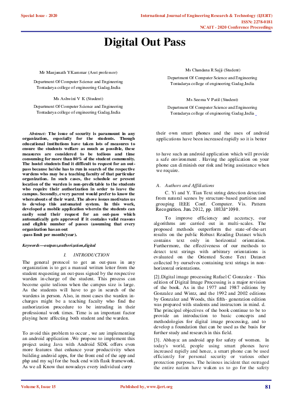 (PDF) Digital Out Pass