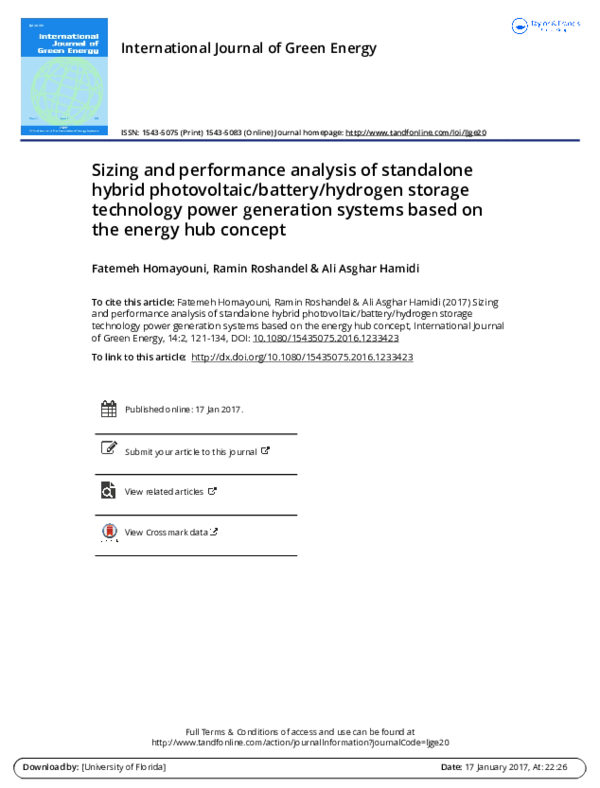 (PDF) Sizing and performance analysis of standalone wind‐photovoltaic ...