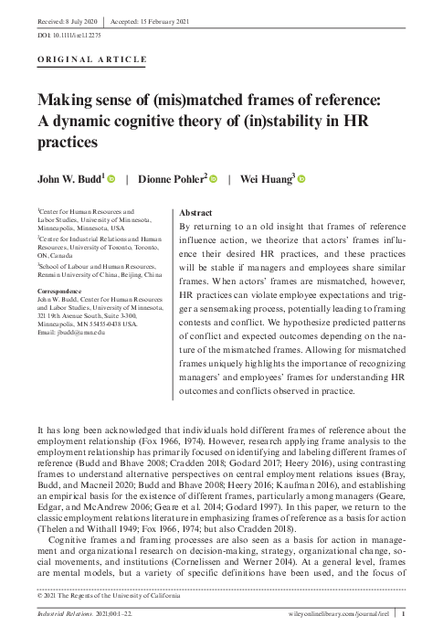 (PDF) Making sense of (mis)matched frames of reference: A dynamic cognitive theory of (in ...