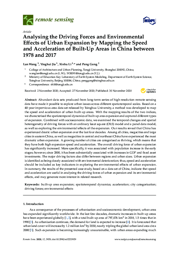 (PDF) Analysing the Driving Forces and Environmental Effects of Urban ...
