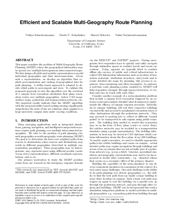 (PDF) Efficient and scalable multi-geography route planning