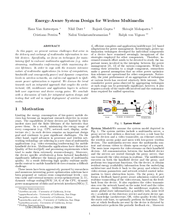 (PDF) Energy-aware system design for wireless multimedia