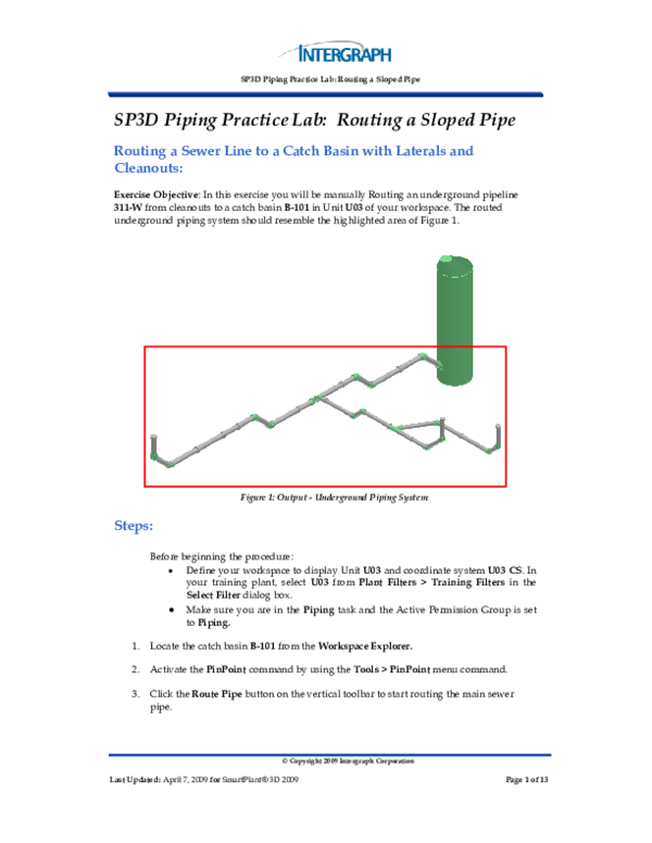 (PDF) SP3D Piping Practice Lab: Routing a Sloped Pipe