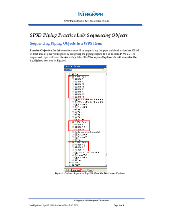 (PDF) SP3D Piping Practice Lab: Sequencing Objects