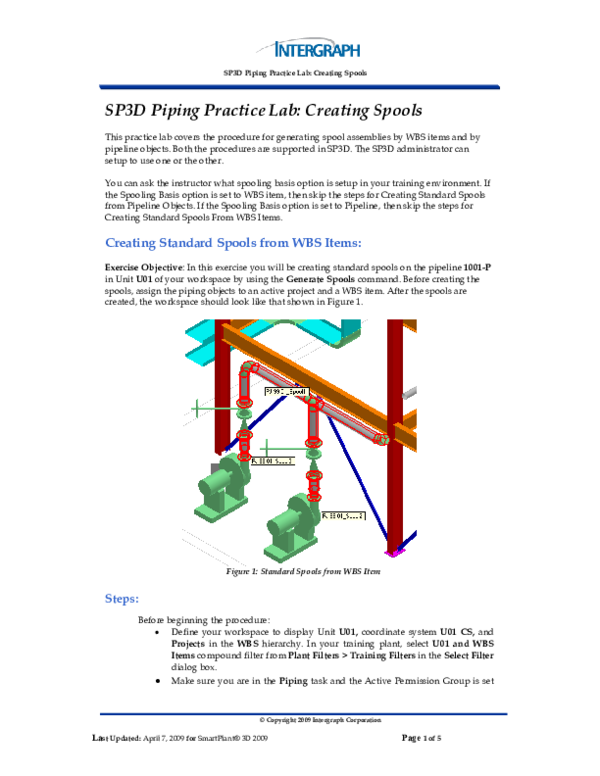 (PDF) SP3D Piping Practice Lab: Creating Spools