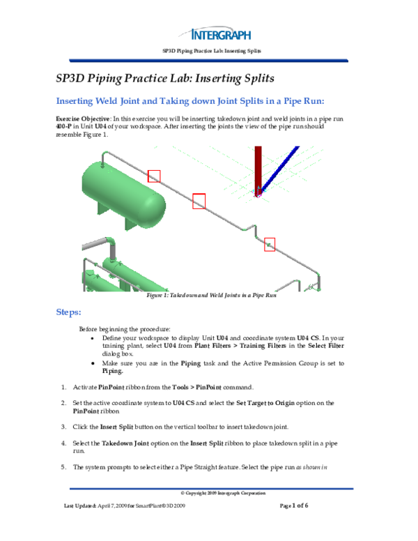(PDF) SP3D Piping Practice Lab: Inserting Splits