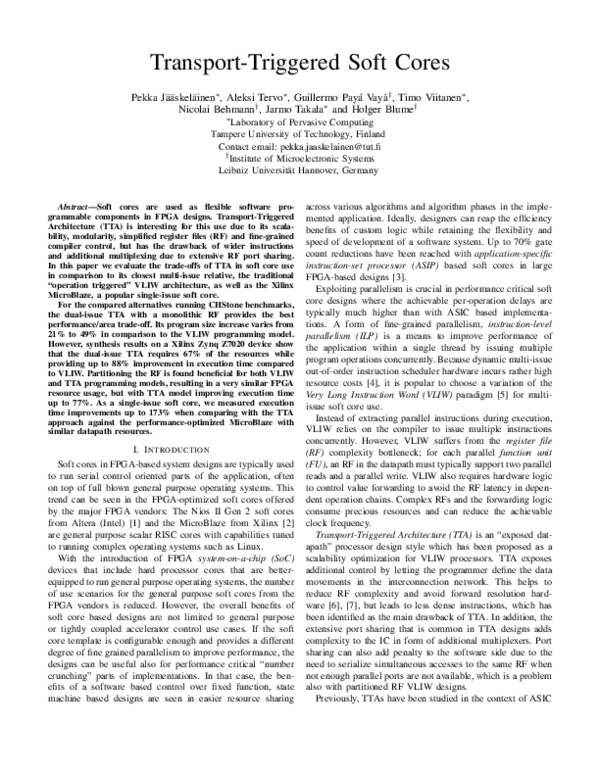 Pdf Transport Triggered Soft Cores