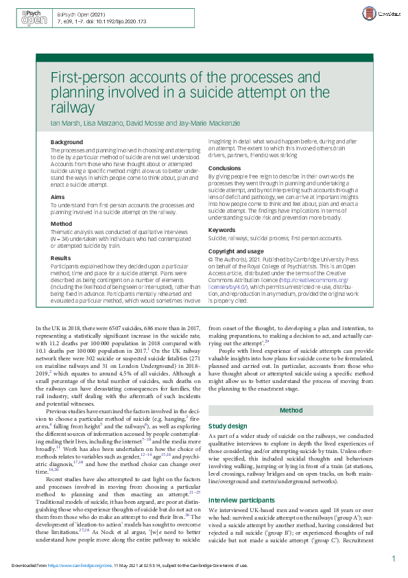 (PDF) First-person accounts of the processes and planning involved in a ...