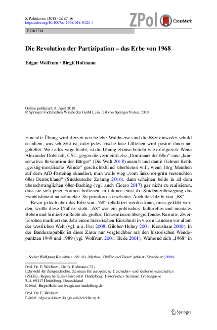 (PDF) Die Revolution der Partizipation – das Erbe von 1968