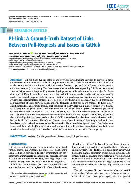 (PDF) PI-Link: A Ground-Truth Dataset of Links Between Pull-Requests ...