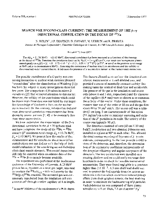 (PDF) Search for second-class current: The measurement of the β-γ ...