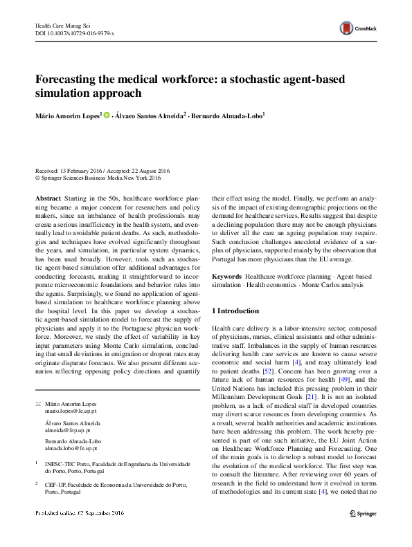 (PDF) Forecasting the medical workforce: a stochastic agent-based ...