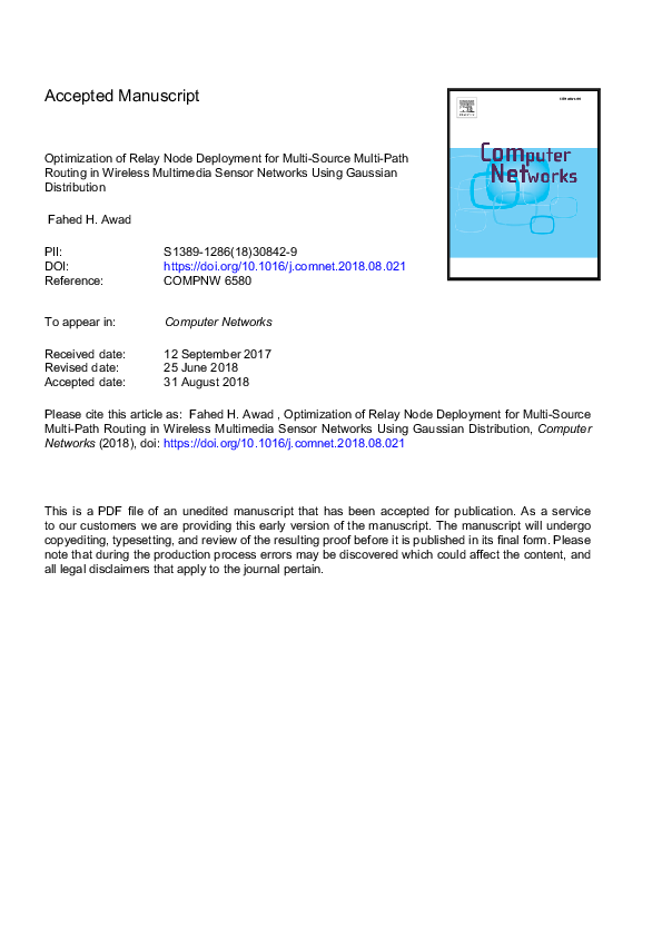 Pdf Optimization Of Relay Node Deployment For Multisource Multipath Routing In Wireless
