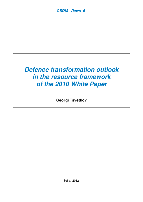 (PDF) Defence transformation outlook in the resource framework of the ...